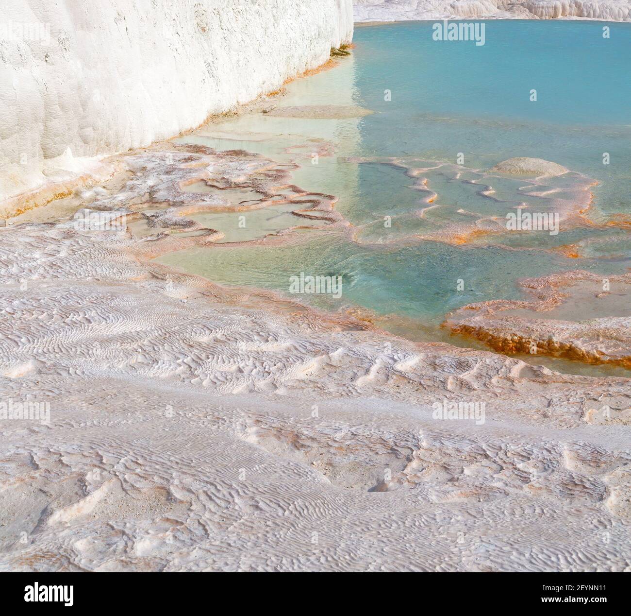 Calcium bath and travertine unique abstract in pamukkale turkey asia ...