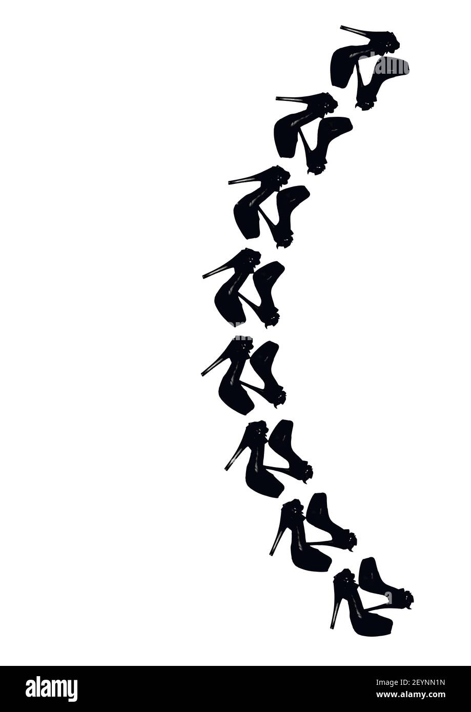 Black high heel platform shoes Black and White Stock Photos & Images ...