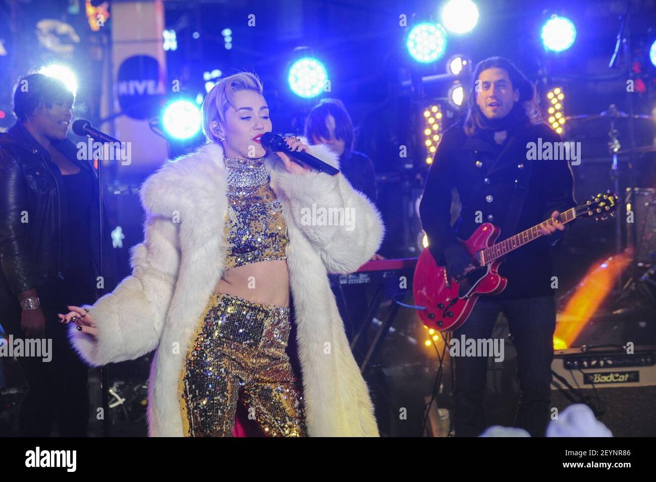 Miley Cyrus attends the New Year's Rockin' Eve in Times Square New York ...