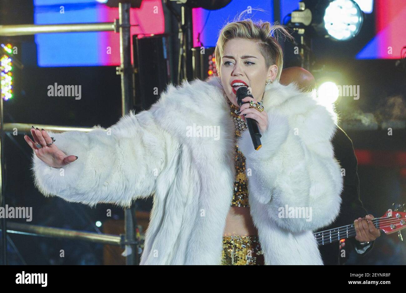 Miley Cyrus attends the New Year's Rockin' Eve in Times Square New York ...