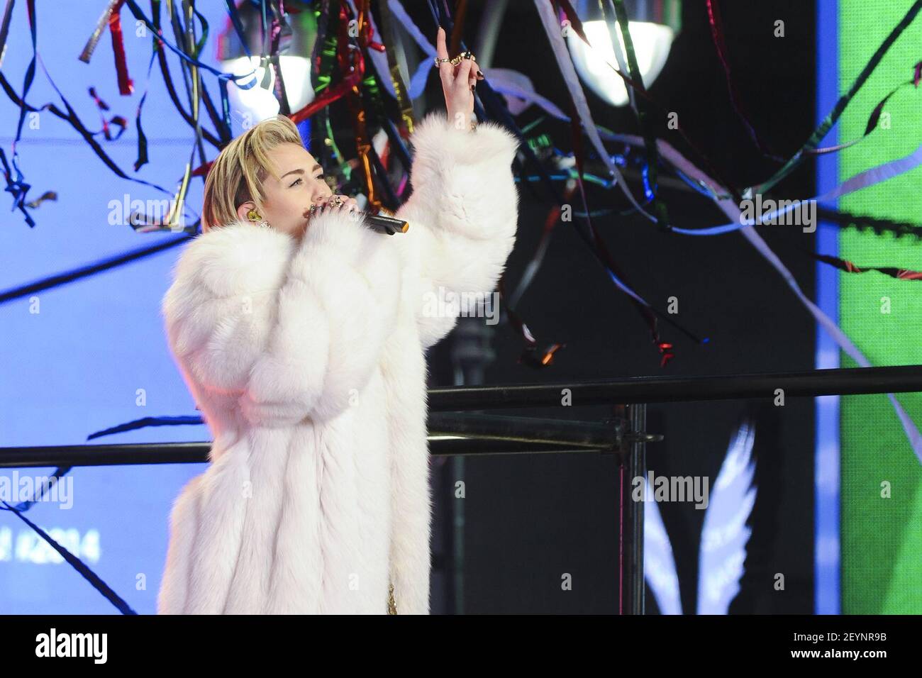 Miley Cyrus attends the New Year's Rockin' Eve in Times Square New York ...