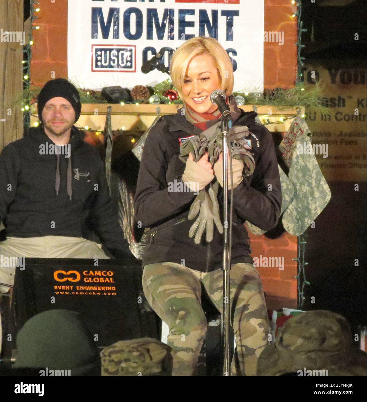 Country music singer Kellie Pickler, front, performs at the boardwalk ...