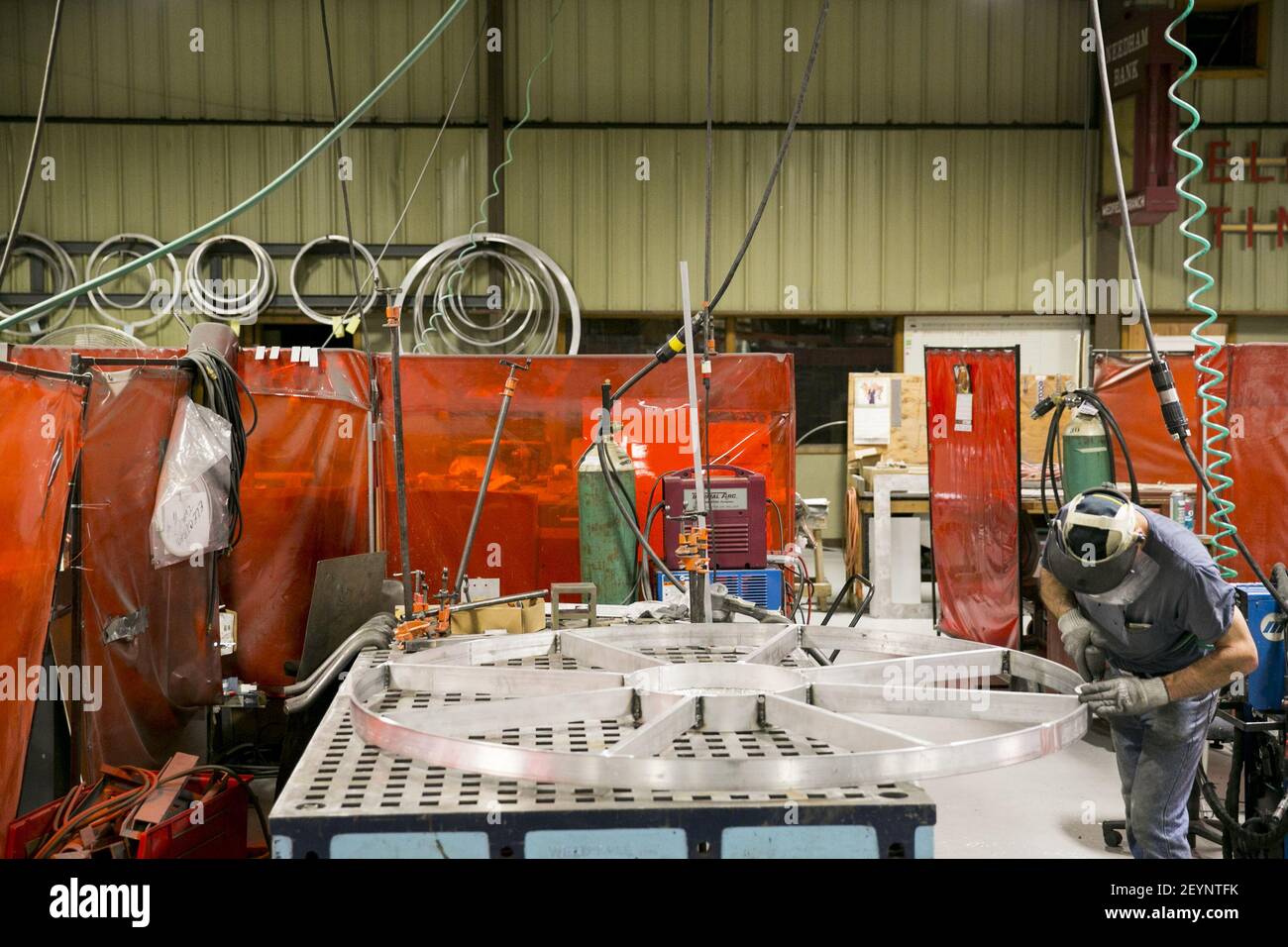 Large clock manufacturing at the Electric Time Company factory in ...