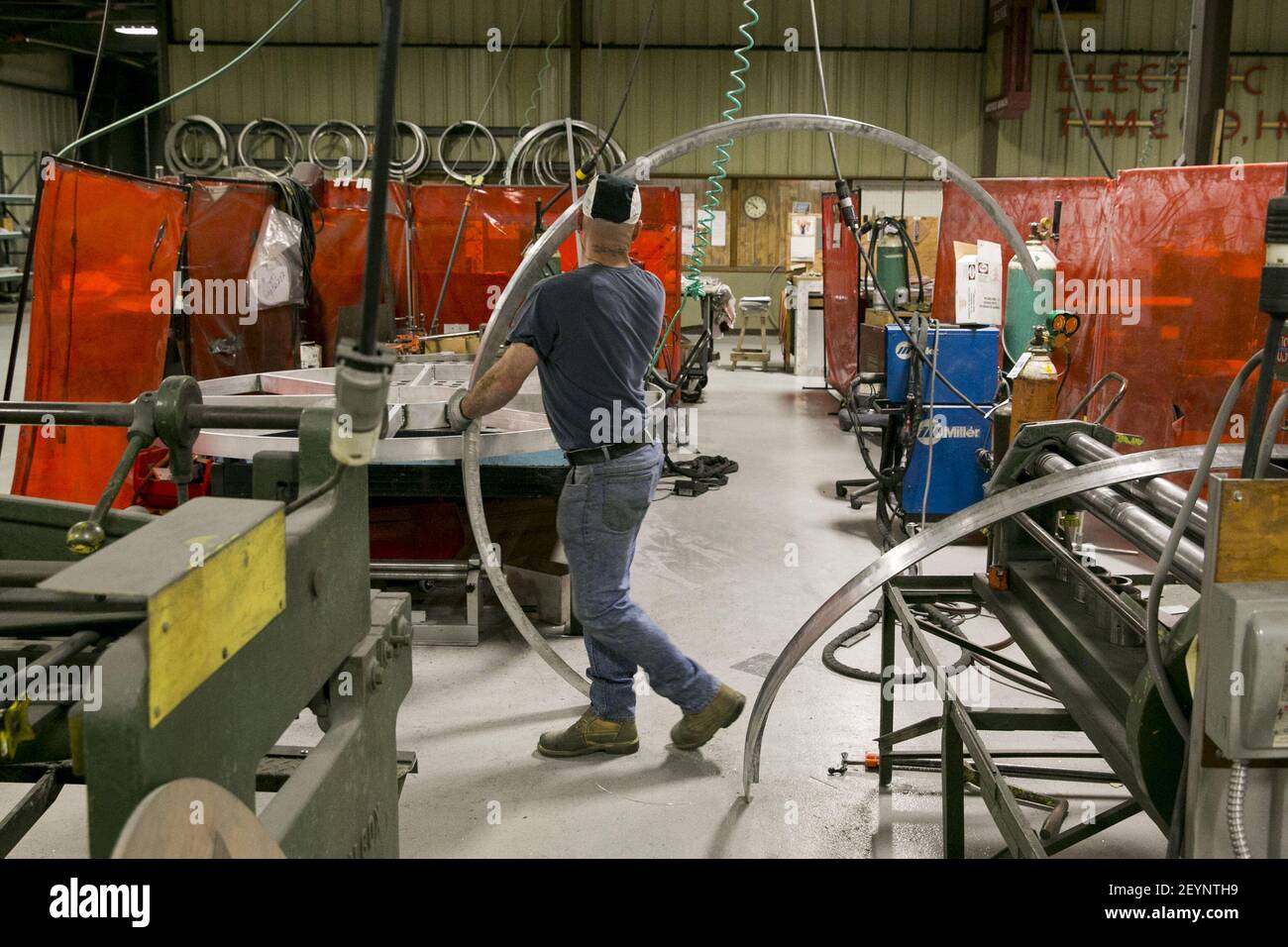 Large clock manufacturing at the Electric Time Company factory in ...