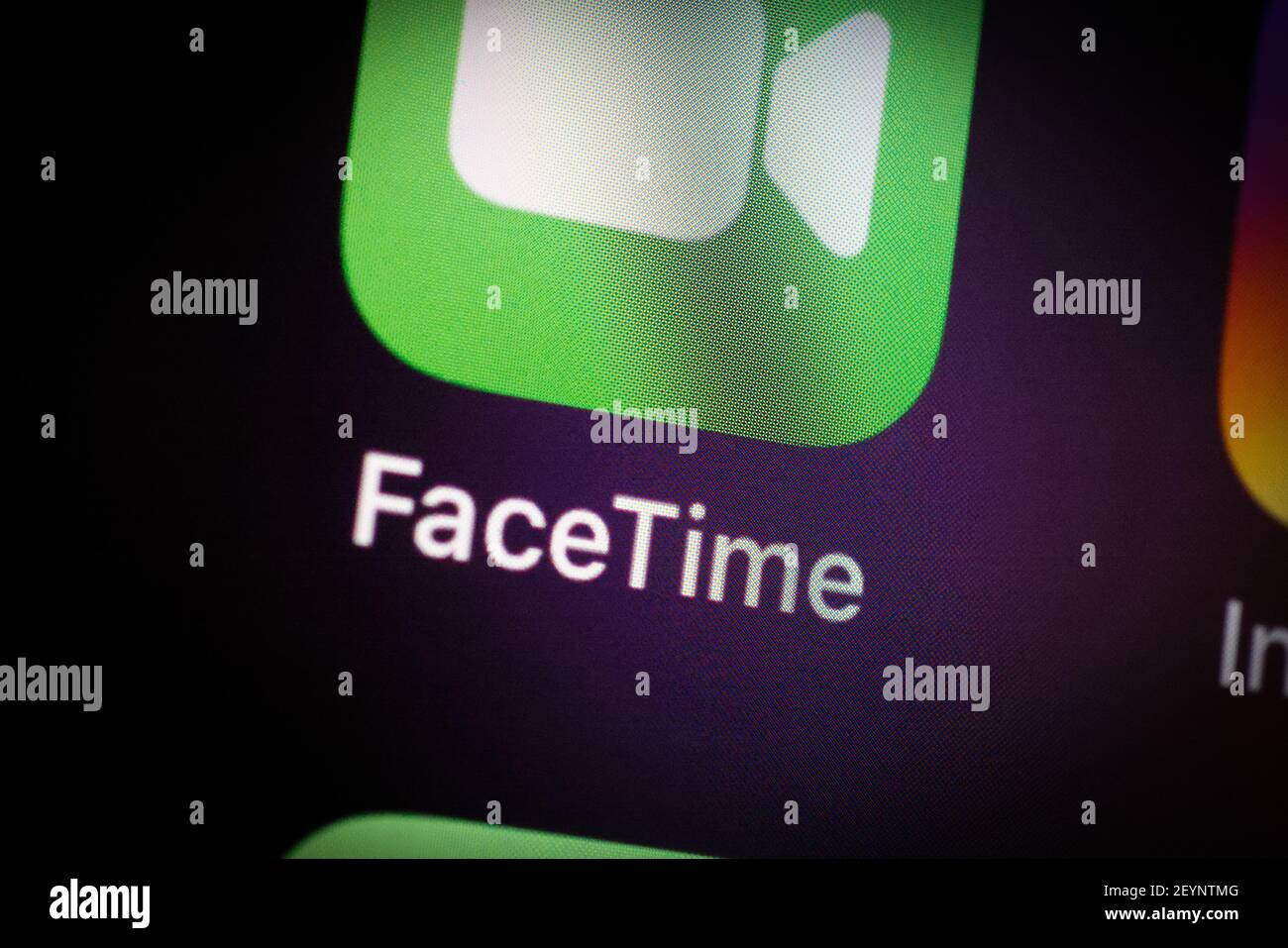 The FaceTime application icon is seen on an iPhone home screen in ...