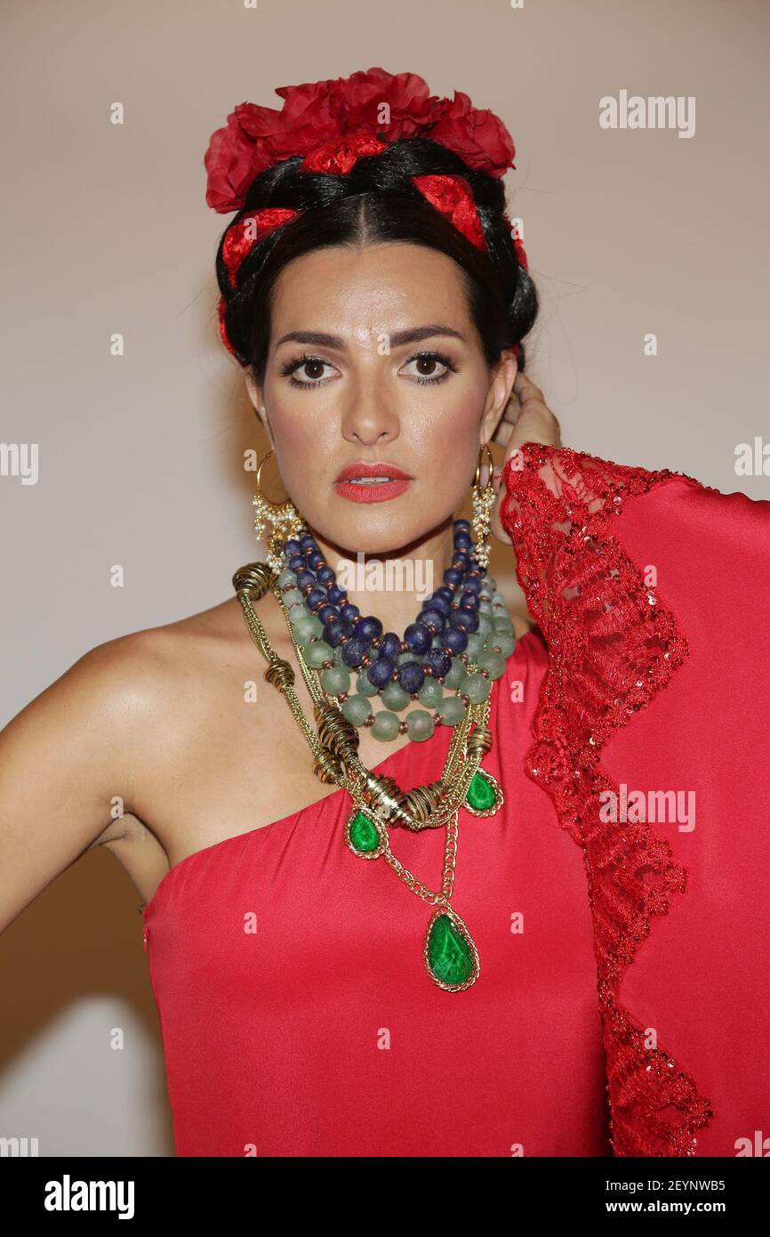 Candela Ferro is seen backstage during the Miami Hair Beauty & Fashion ...