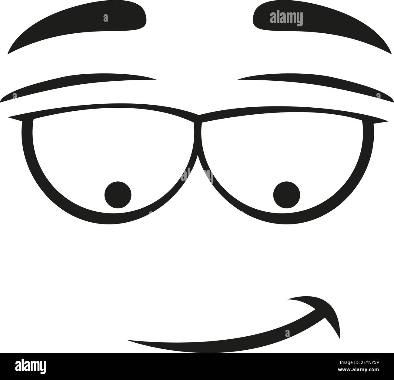 Irritatingly smug smirk smile emoticon expression. Vector positive ...