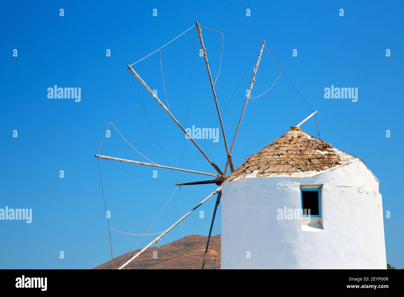 Old mill in santorini greece europe Stock Photo - Alamy
