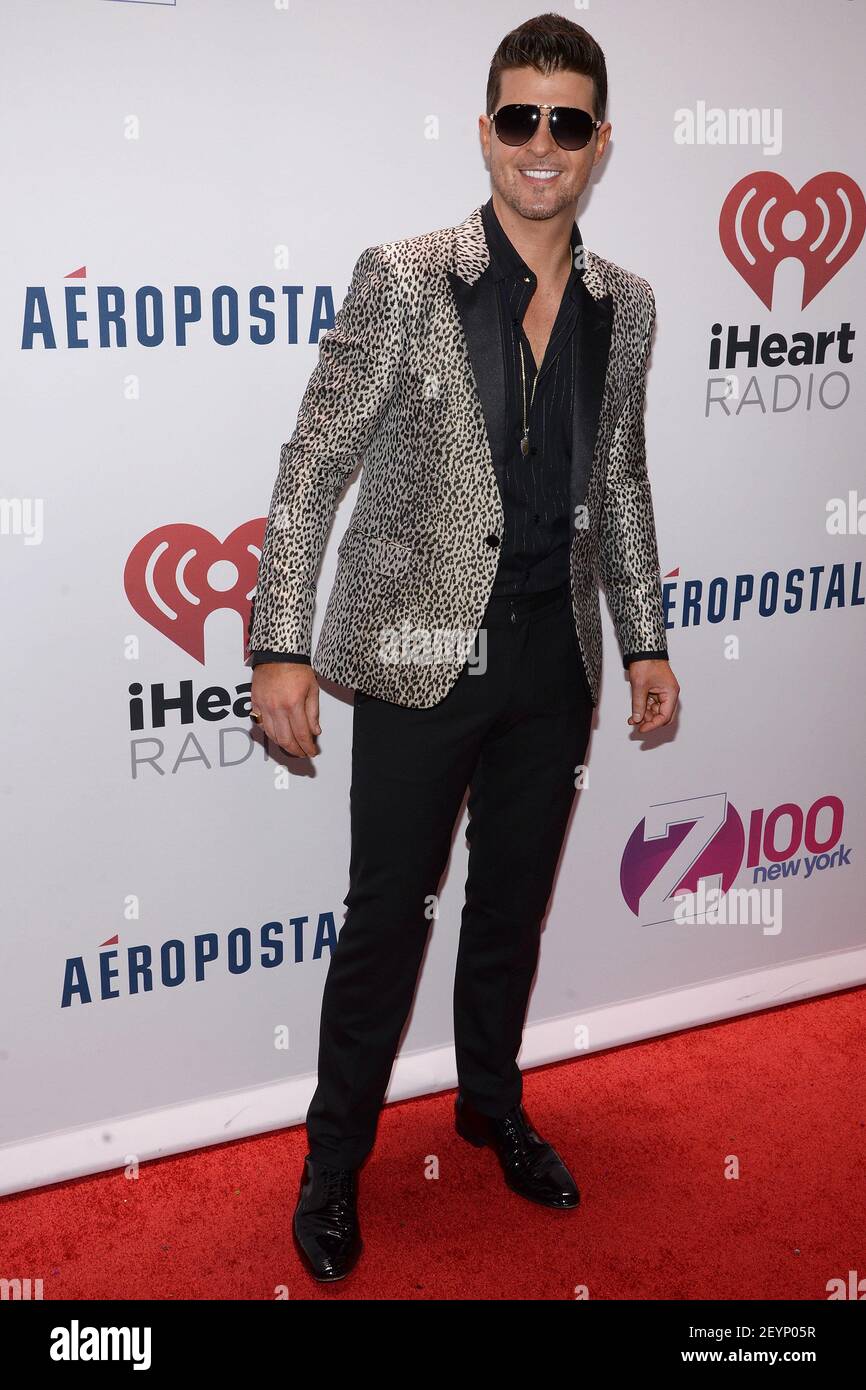 Singer Robin Thicke attends the Z100Â’s Jingle Ball 2013, presented by ...