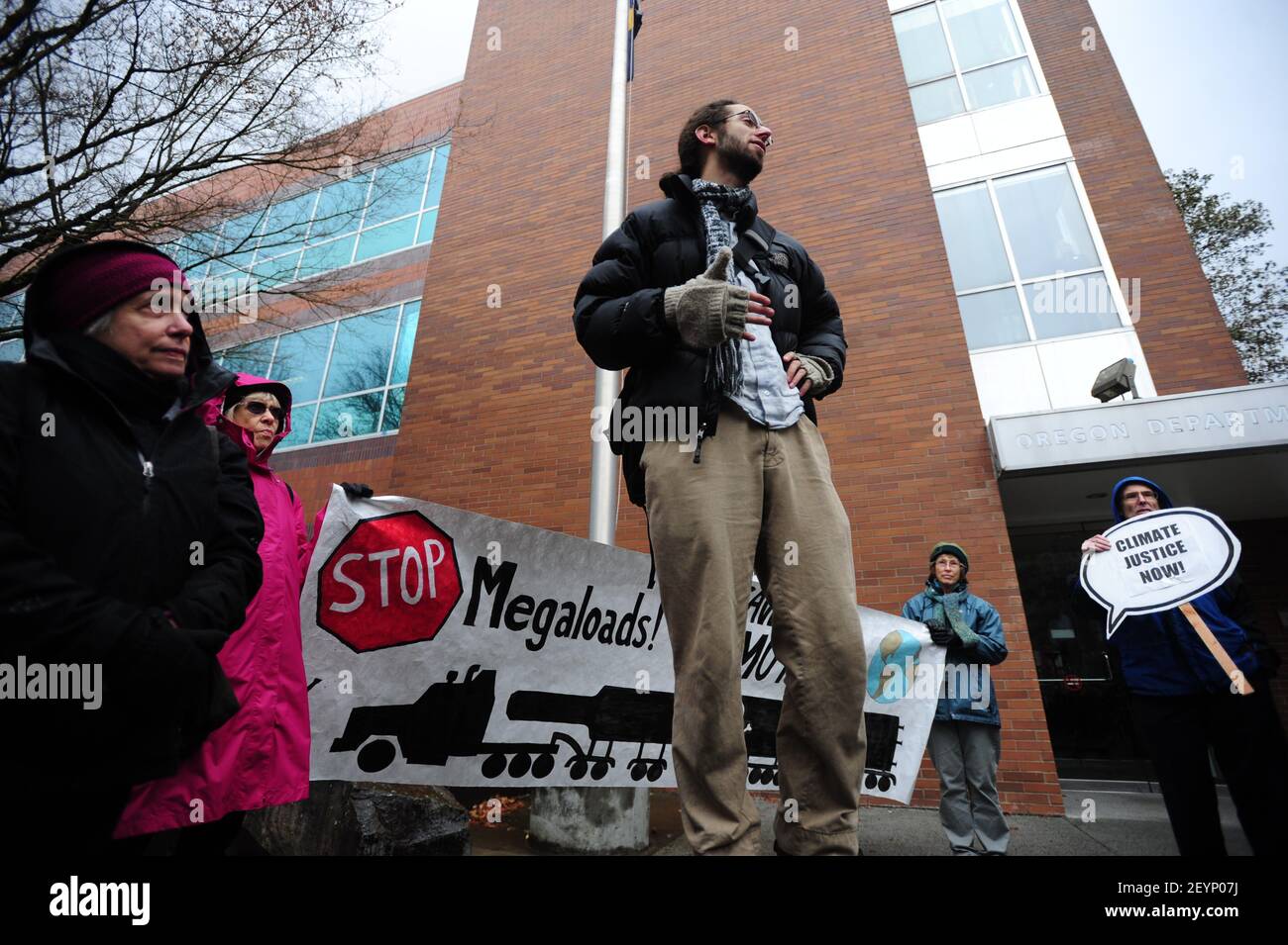 Protesters rallied outside the Portland ODOT office before going inside ...