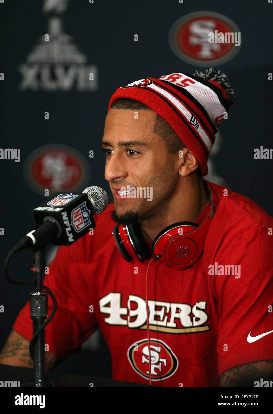 San Francisco 49ers quarterback Colin Kaepernick speaks during a press ...