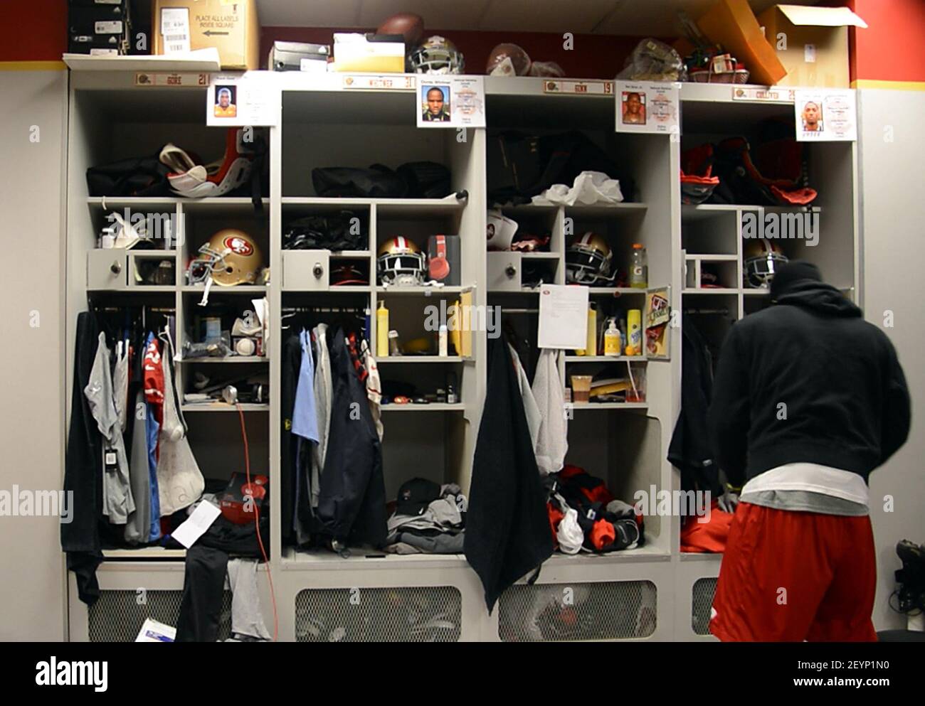 Placards bear the high school photographs of each of the San Francisco ...