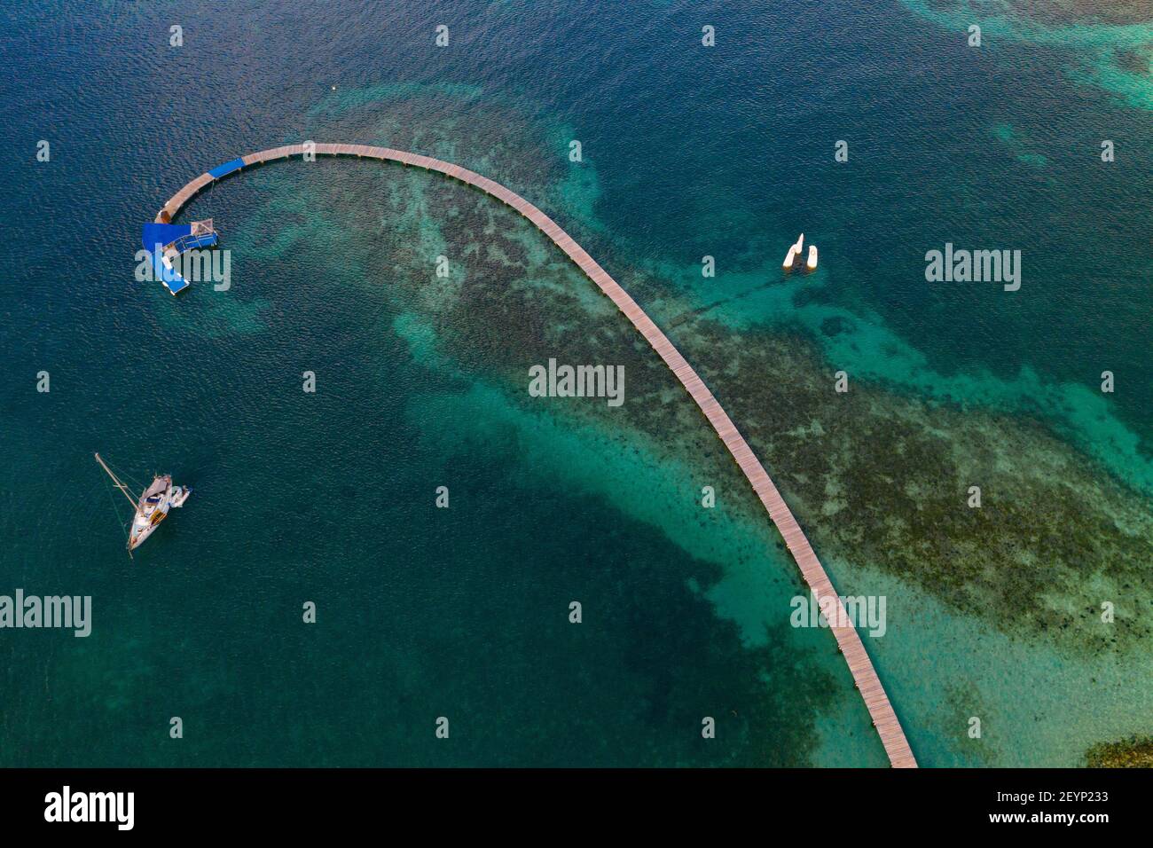 Pontoon at Pointe-Marin beach in Sainte-Anne in Martinique Stock Photo ...