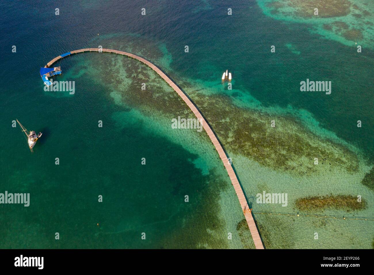 Pontoon at Pointe-Marin beach in Sainte-Anne in Martinique Stock Photo ...