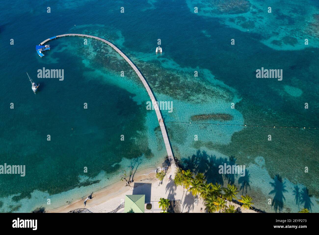 Pontoon at Pointe-Marin beach in Sainte-Anne in Martinique Stock Photo ...
