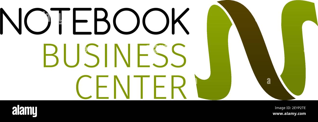 Notebook business center vector icon isolated on a white background ...