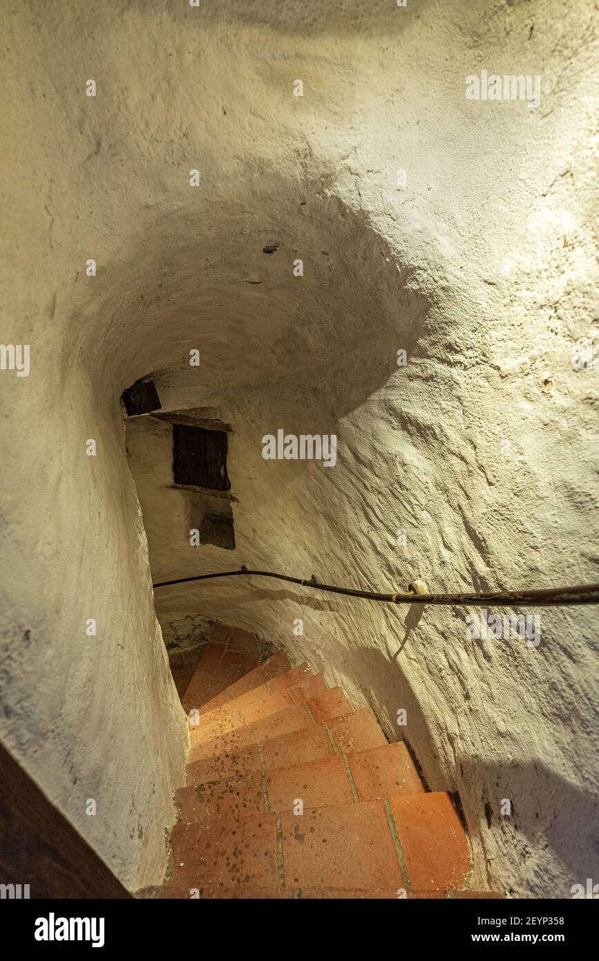 Tower stairs of a medieval castle Stock Photo - Alamy