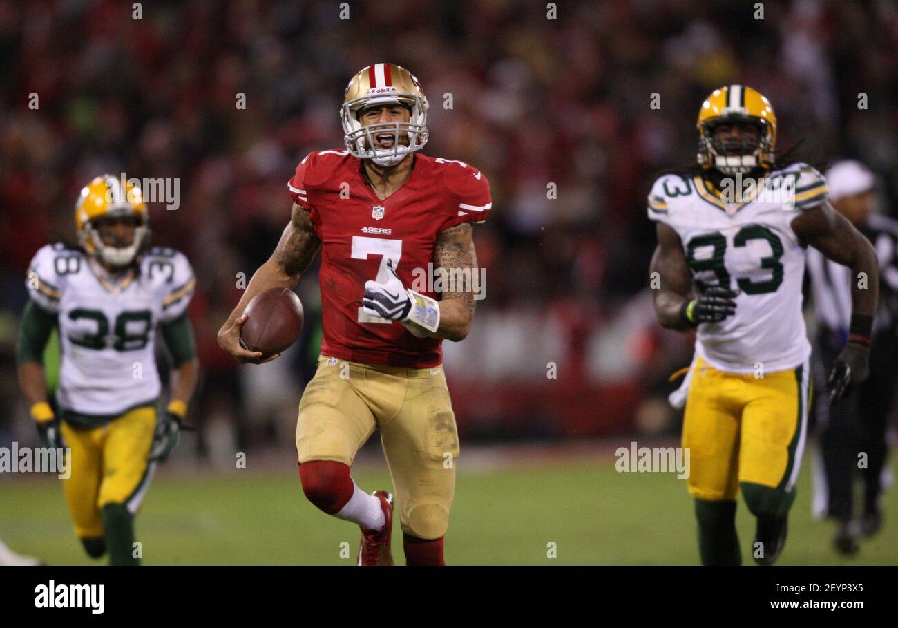 San Francisco 49ers quarterback Colin Kaepernick (7) runs for a 56-yard ...