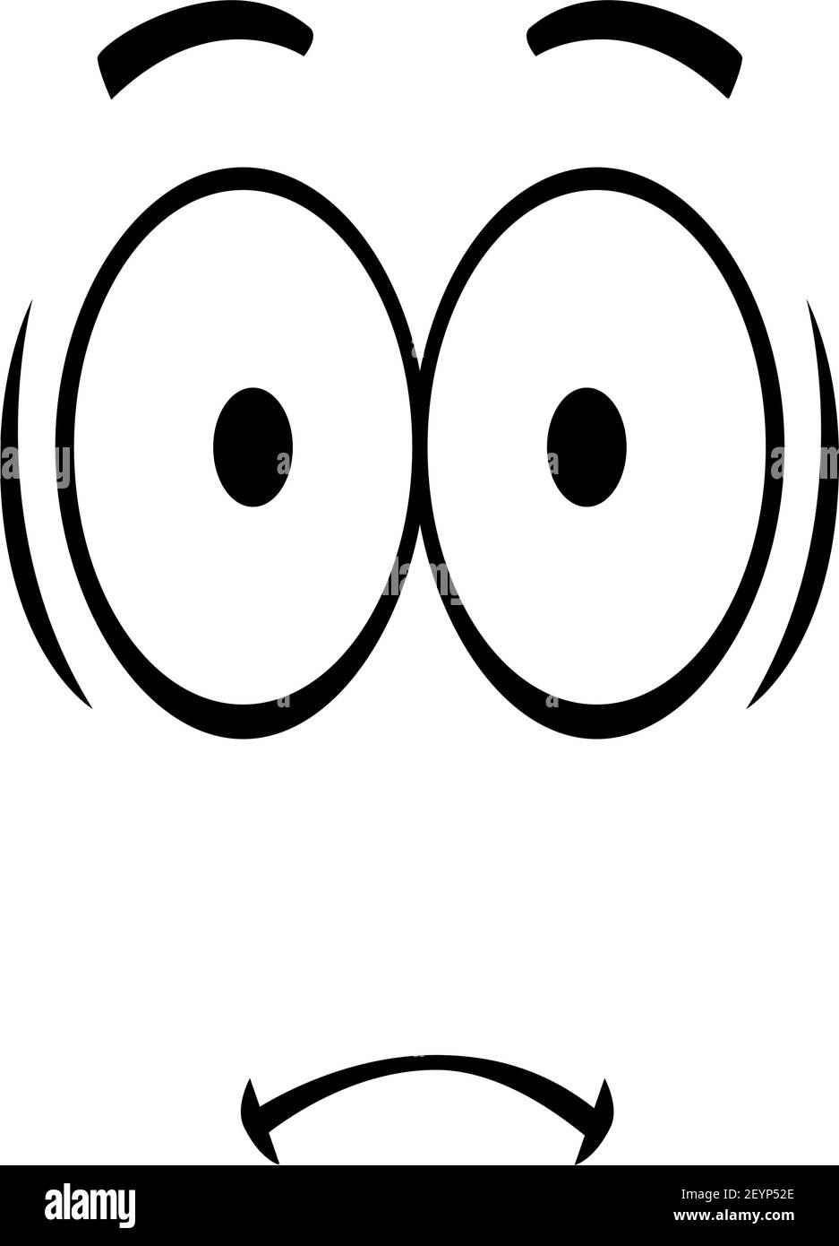 Frustrated emotion isolated upset smiley. Vector upset emoticon ...