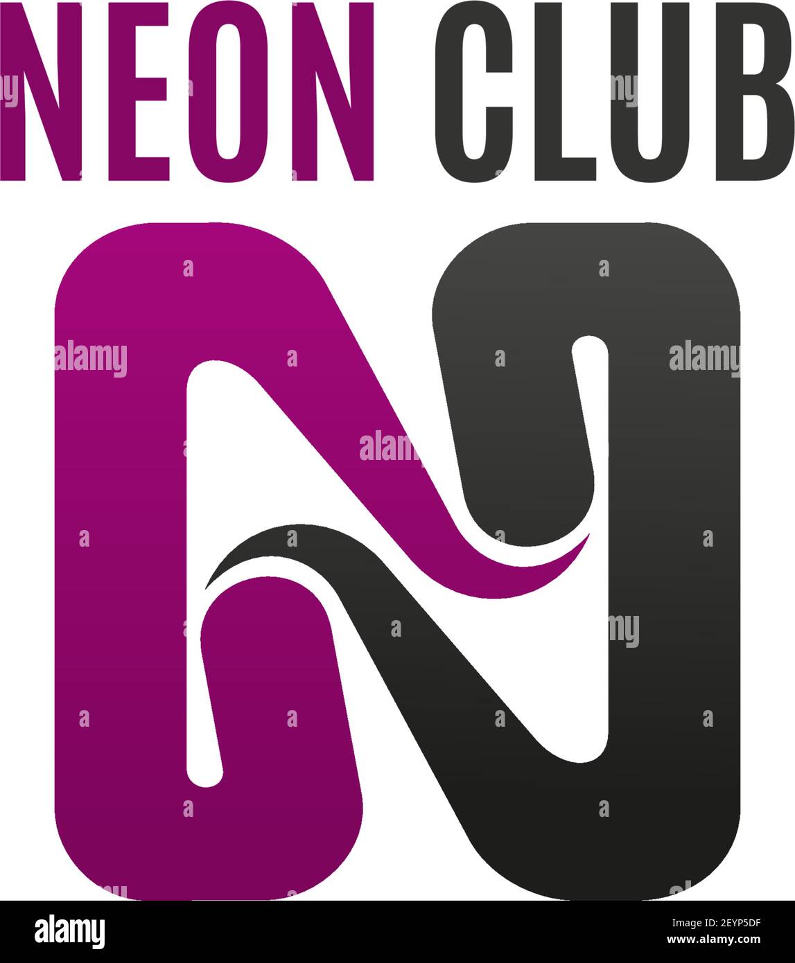 Neon club vector sign isolated on a white background. Creative symbol ...