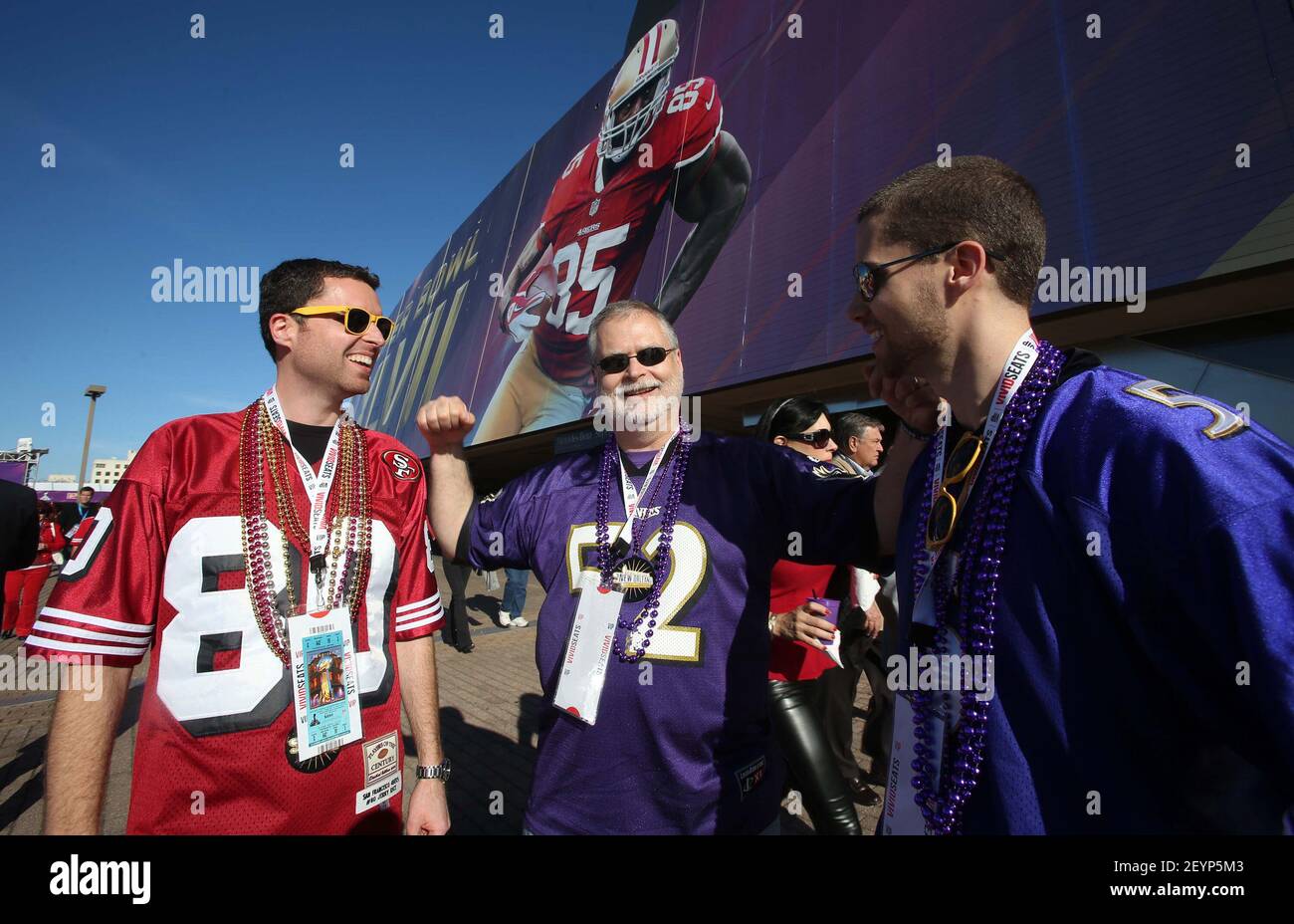 San Francisco 49ers fan Kyle Getz, left, hangs out with his father ...