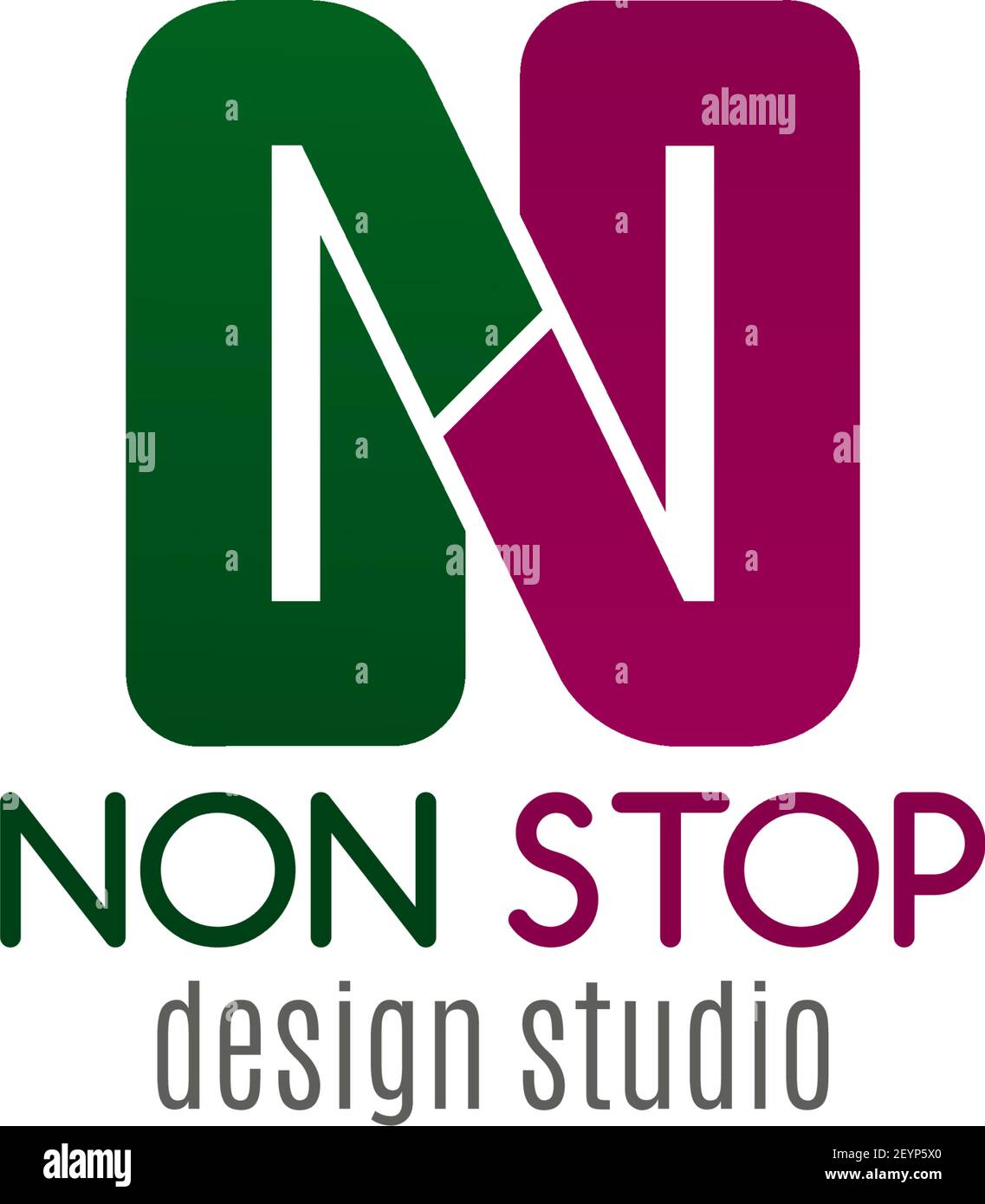 Nonstop design studio vector sign isolated on a white background ...