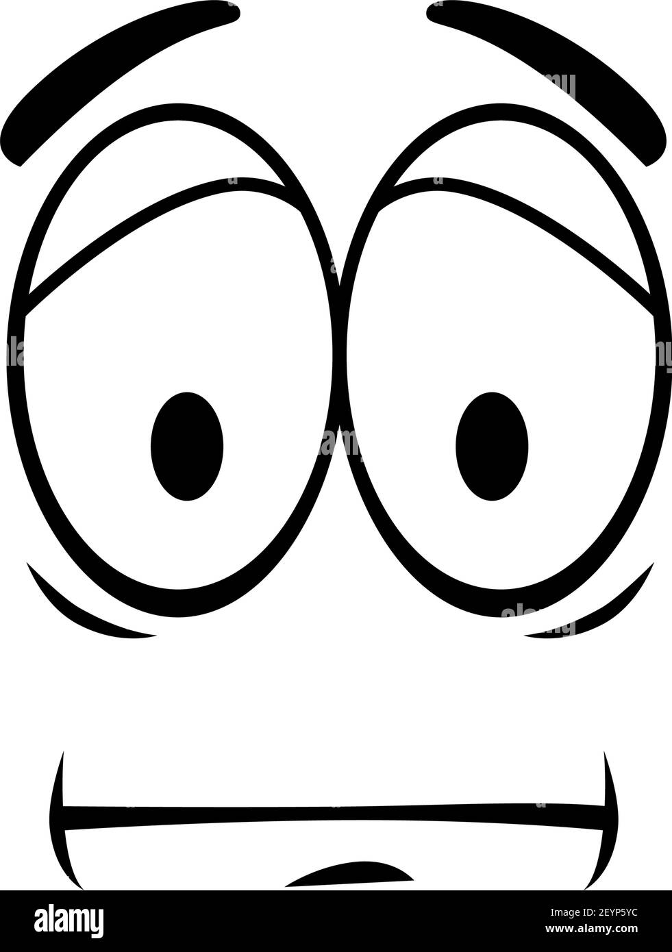 Indifferent emoji isolated helpless emotion. Vector sad smiley emotion ...