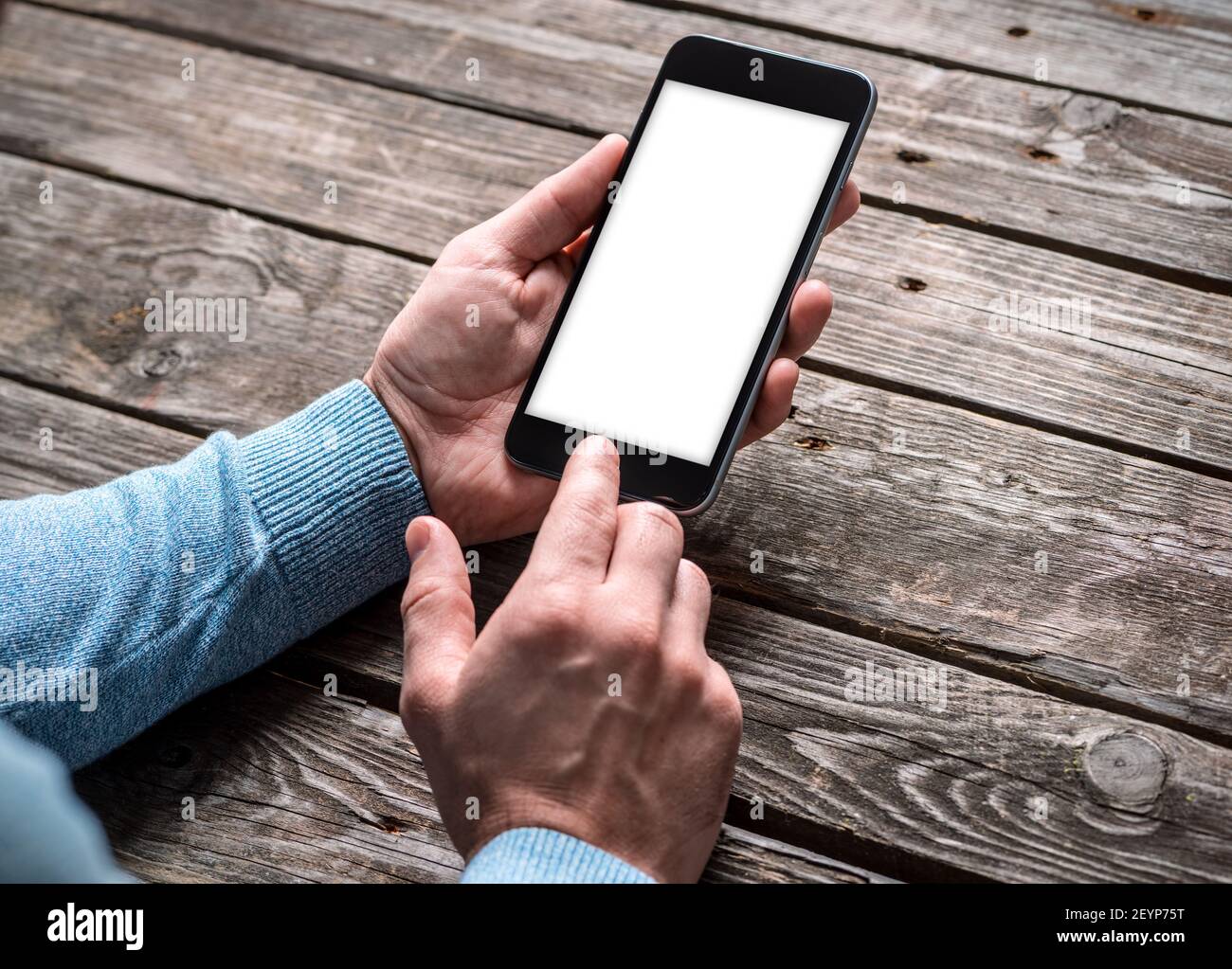 Smart phone in male hands. Clipping path included Stock Photo - Alamy