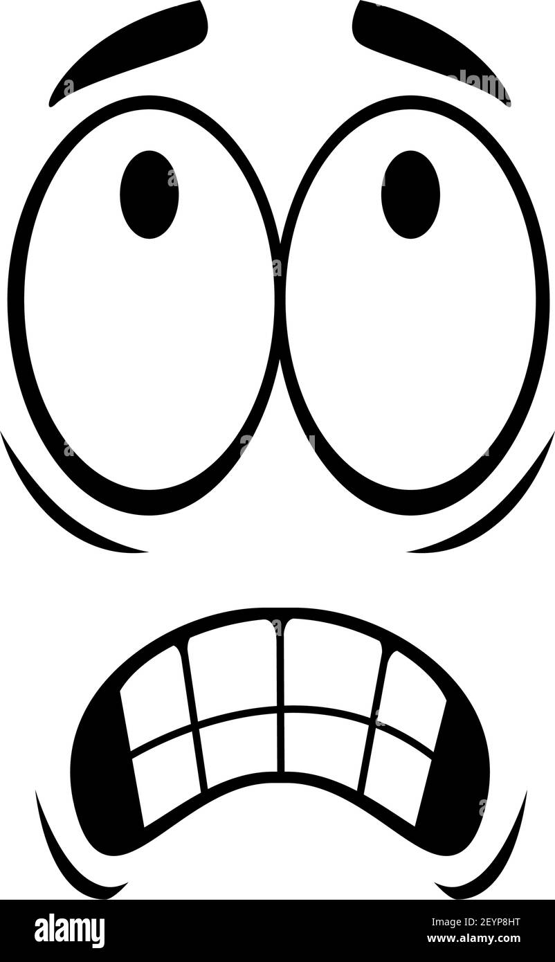 Oops scared emoticon isolated scared face expression. Vector grimacing ...