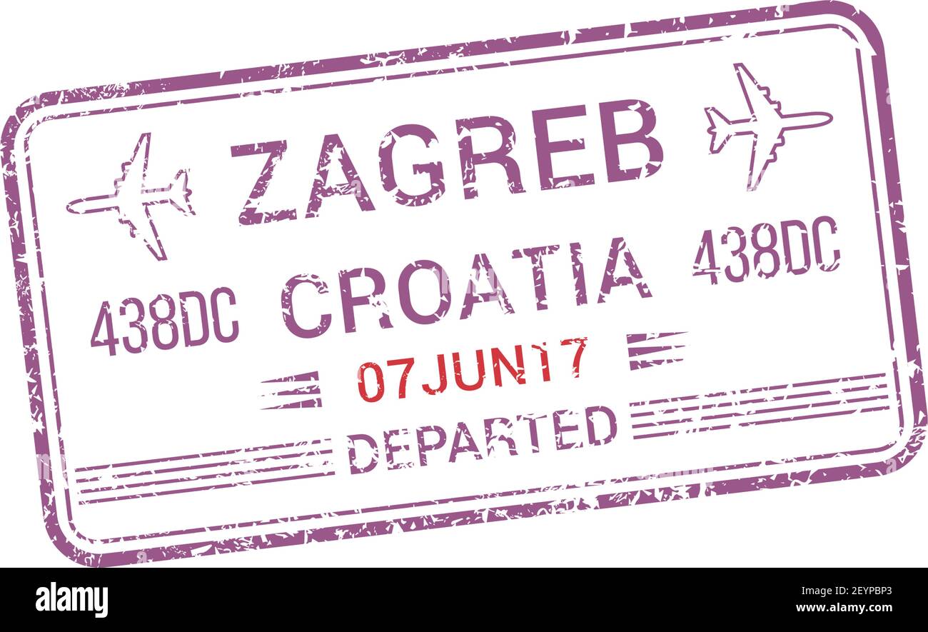 Zagreb passport stamp Stock Vector Images - Alamy