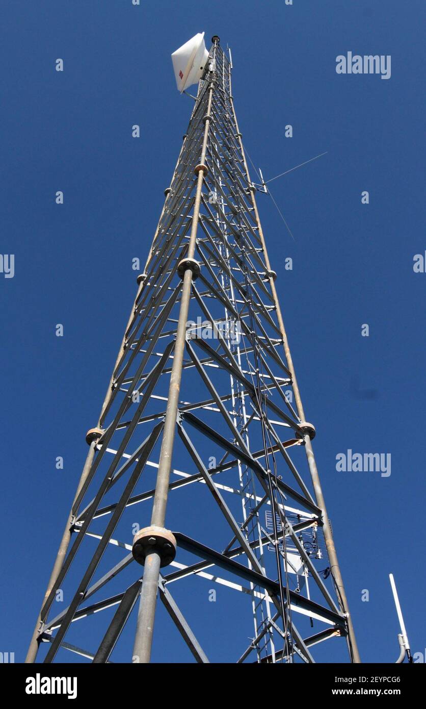 The broadcast tower for the MSWIN land mobile radio system at the ...