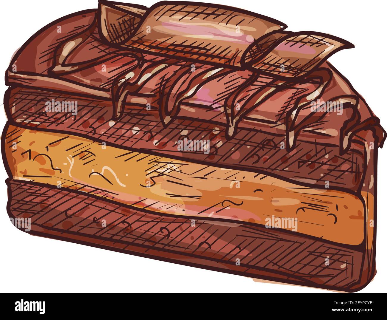 Slice Of Chocolate Cake Drawing