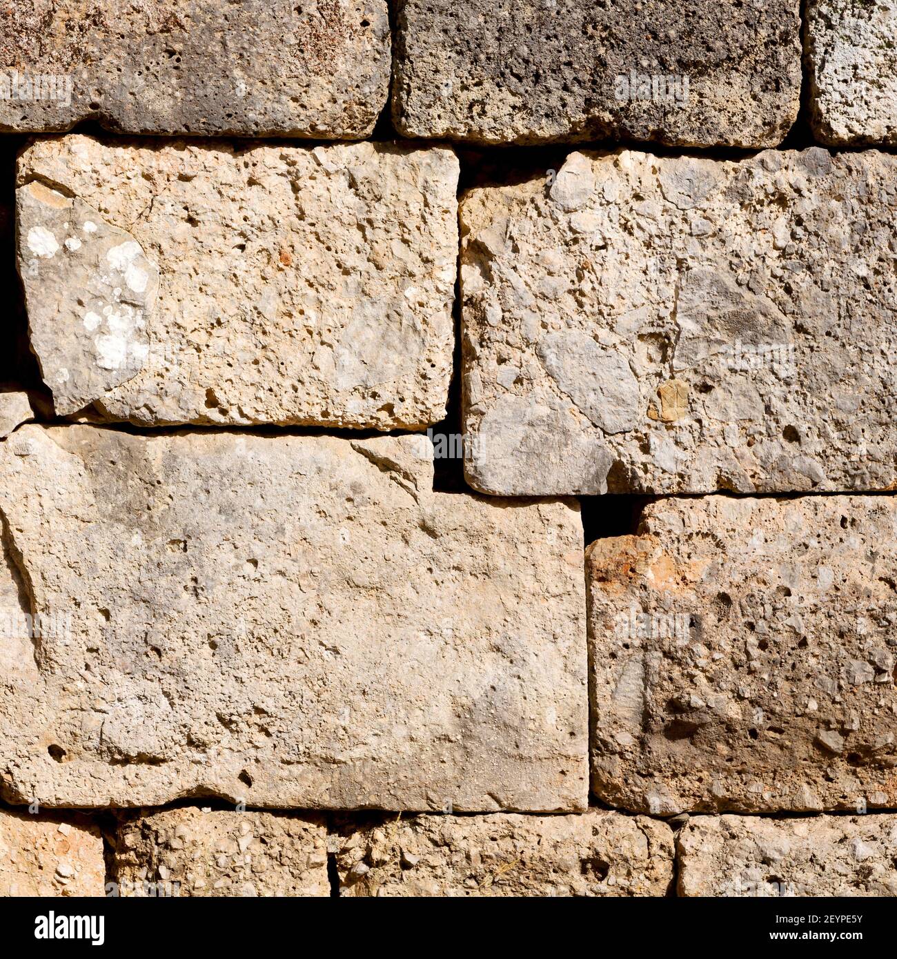 Gray brick in greece the texture abstract of a ancien wall and ruined ...
