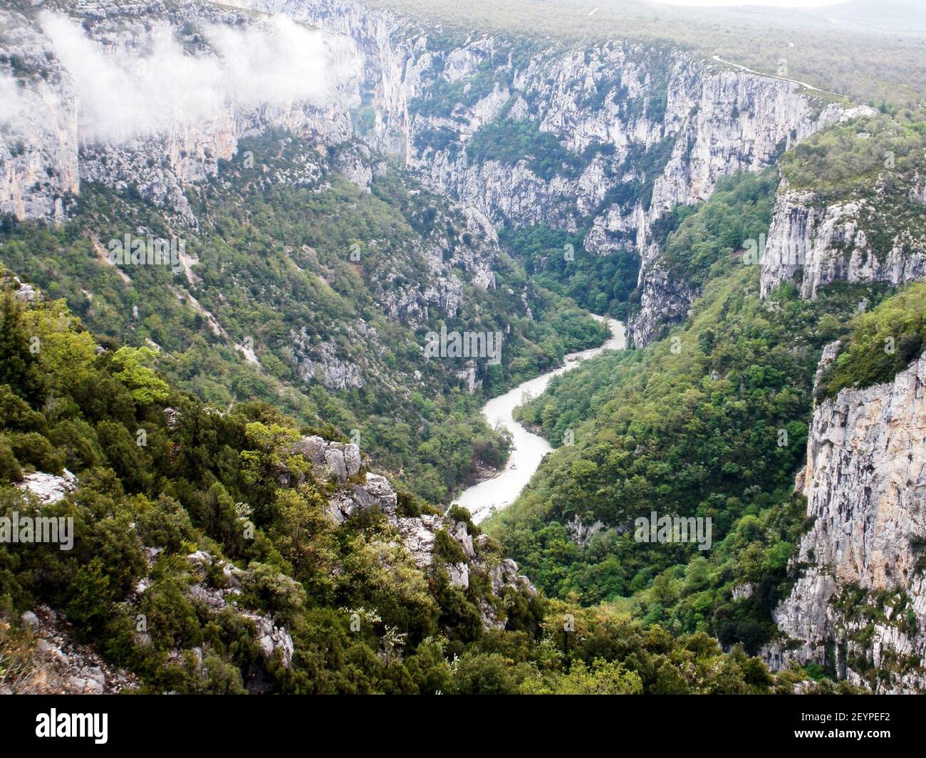 The Verdon River has cut a gorge more than a half-mile deep through ...