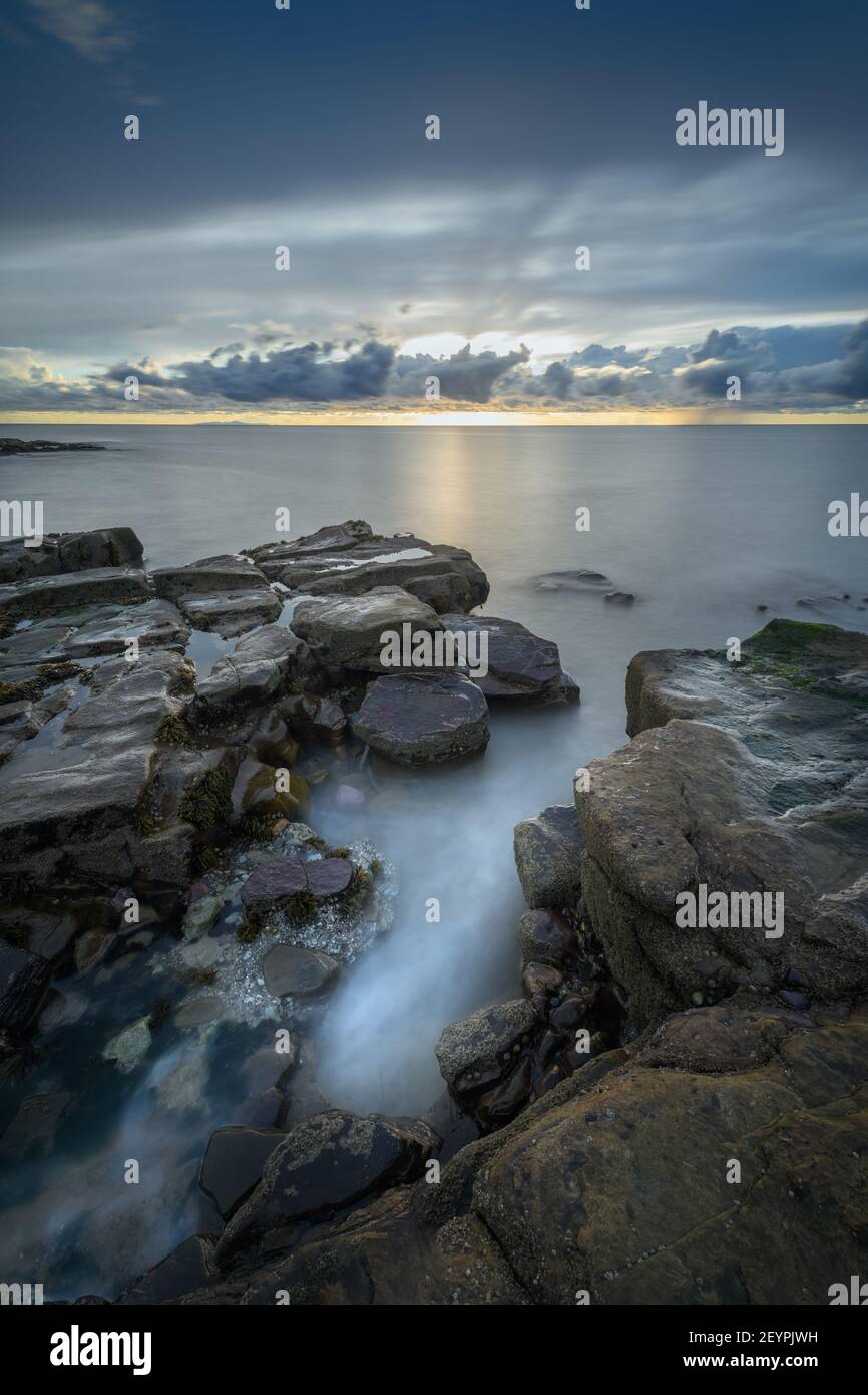 beautiful sunset over the solway firth Cumbria england UK Stock Photo ...