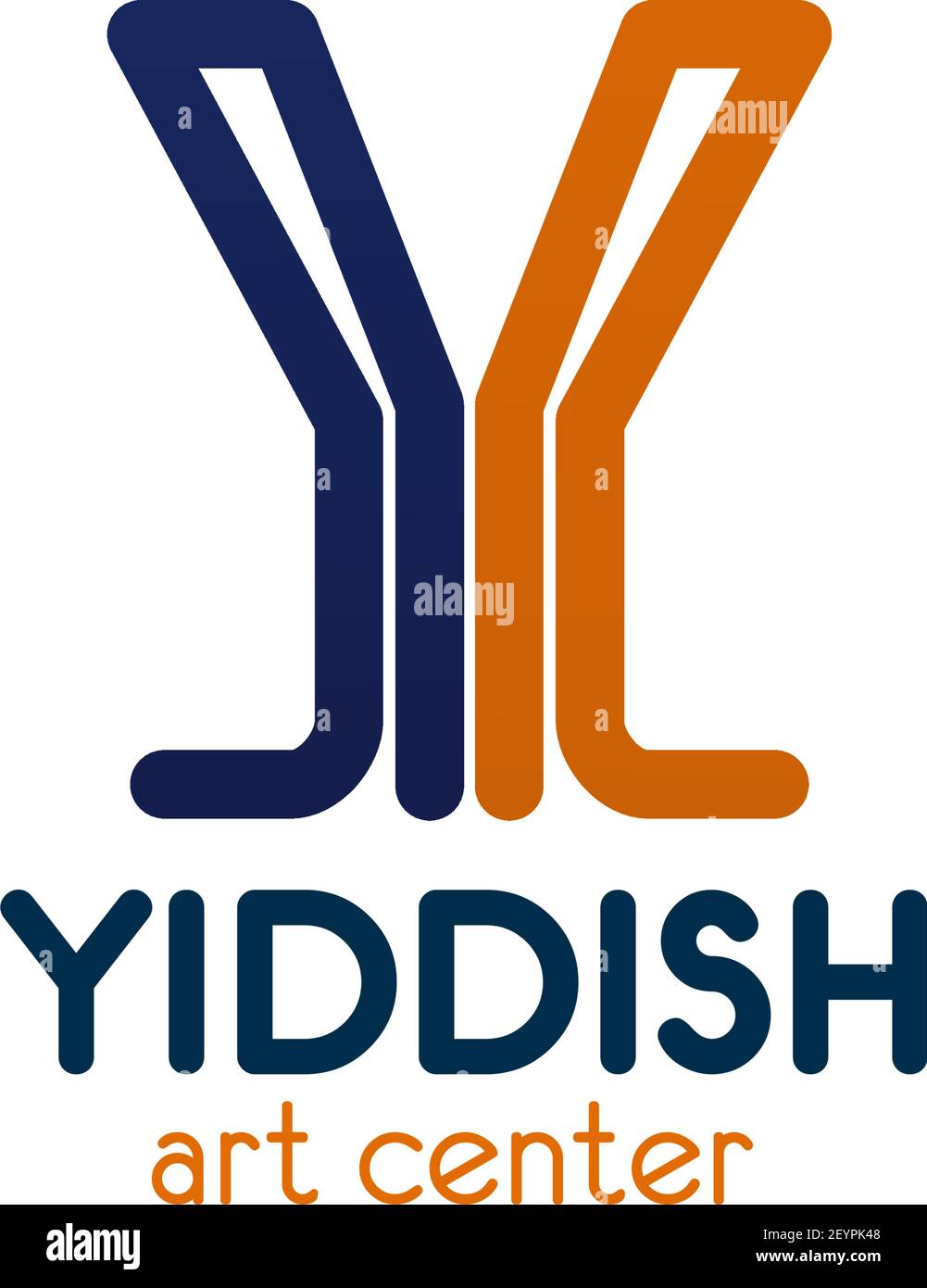 Y letter icon of Yiddish art center. Vector isolated letter Y lines ...