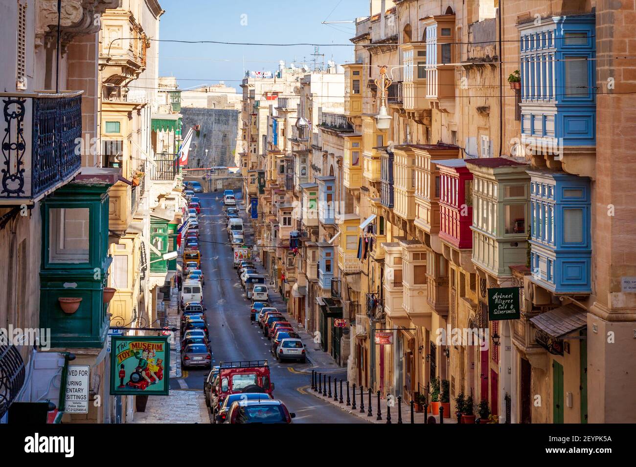 malta - valletta typical city streettypical maltese street in valletta ...