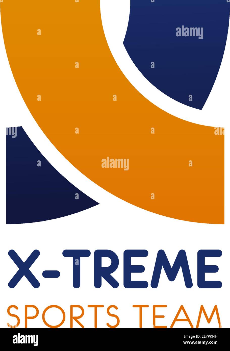 Extreme sports club or team icon of letter X symbol. Vector isolated ...