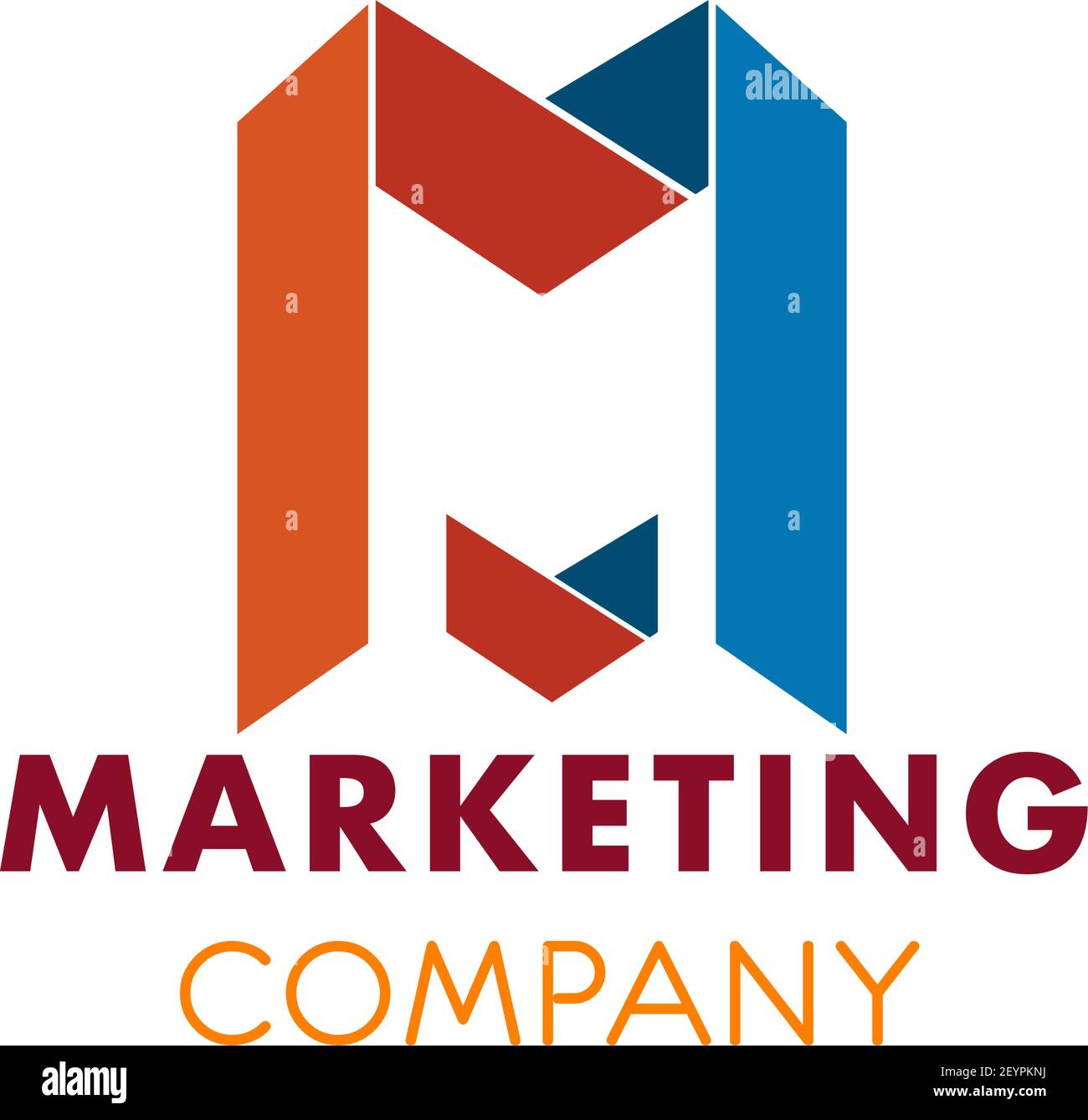 Marketing company M letter icon for advertising or market research ...