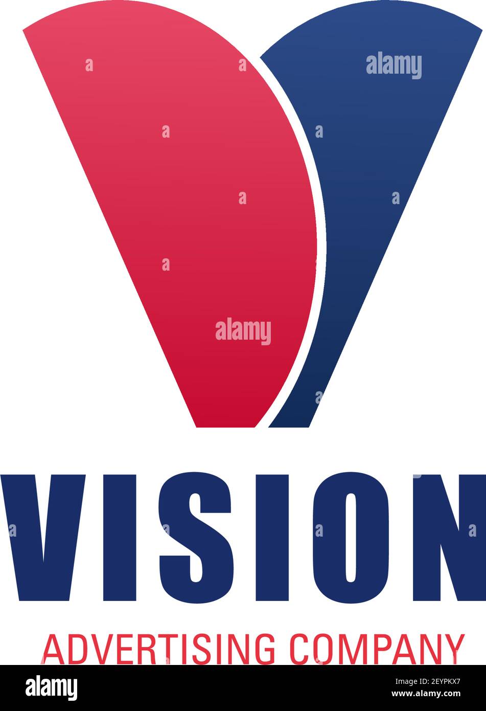 Advertising company symbol of pink and blue letter V. Corporate ...