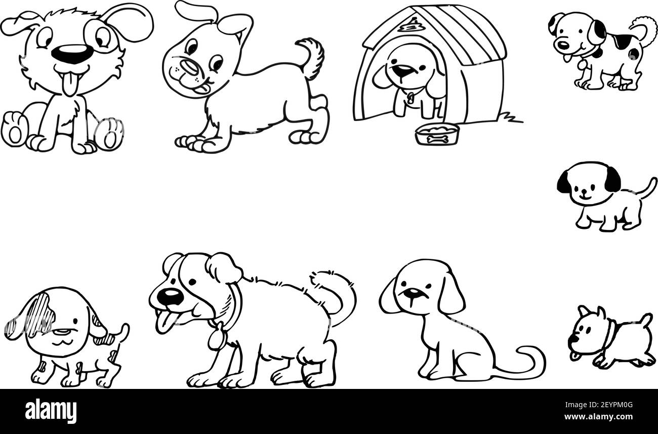 vector cartoon dog action emoji set Stock Vector Image & Art - Alamy