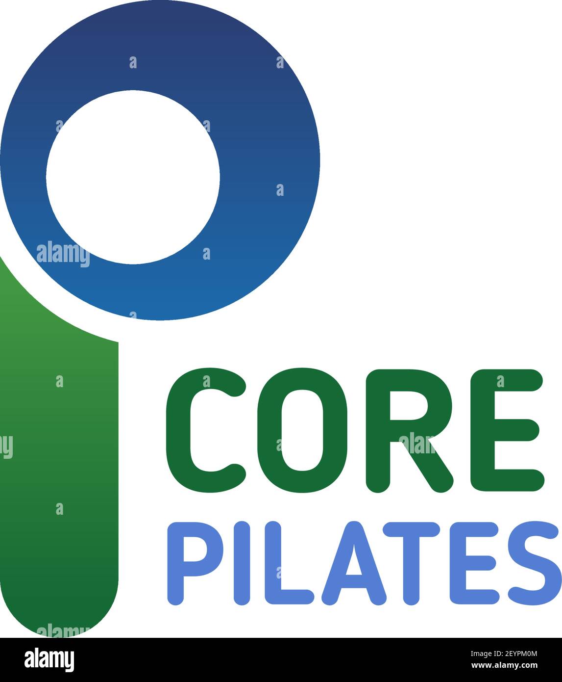 Pilates studio icon for health center or fitness sport club branding ...