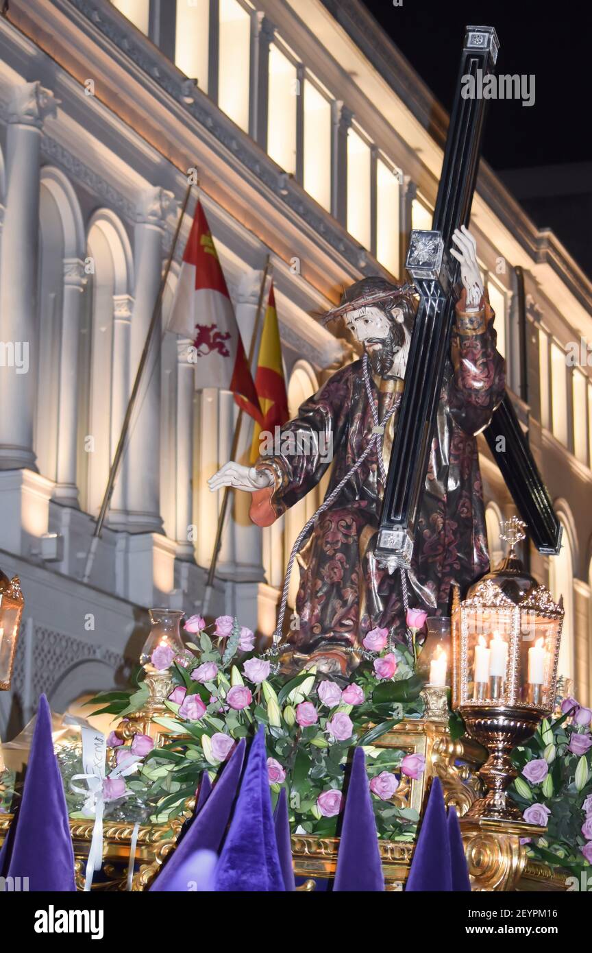 A vertical shot of the statue of Jesus Christ during the Holy Week in Valladolid Stock Photo - Alamy