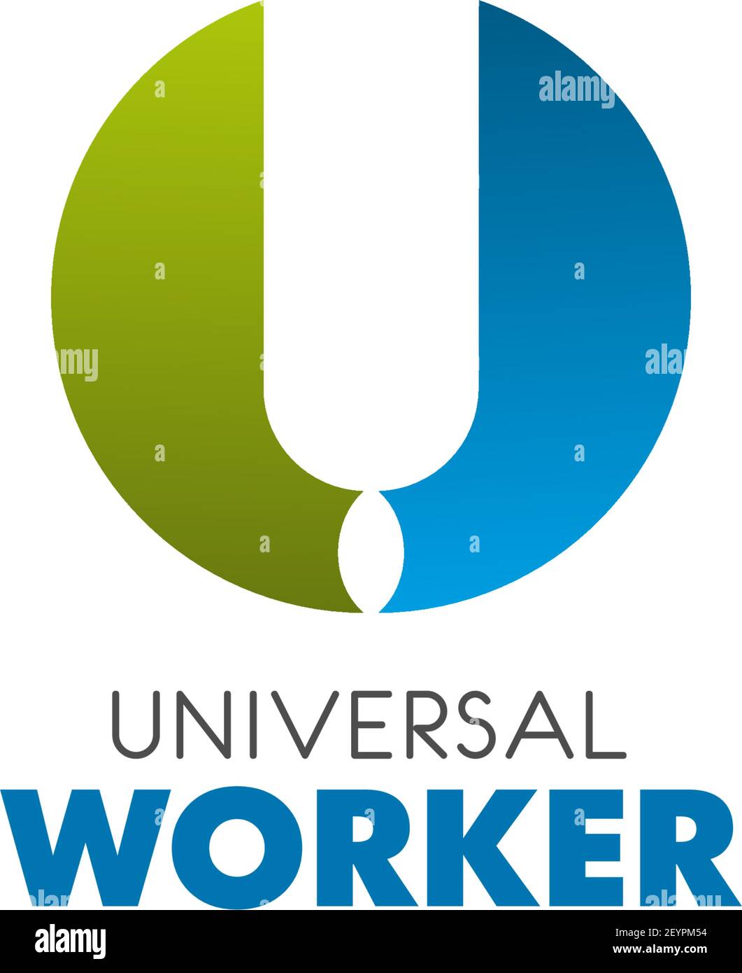 Universal worker U letter icon for home repair service or house ...