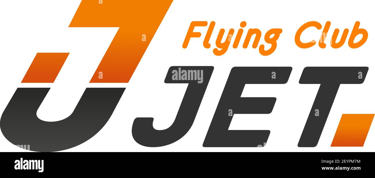 Jet flying club vector icon. Airplane sign for aviation club branding ...