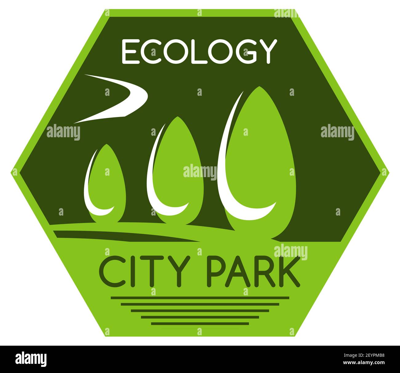 Ecology city park with trees in green color. Concept of saving ...