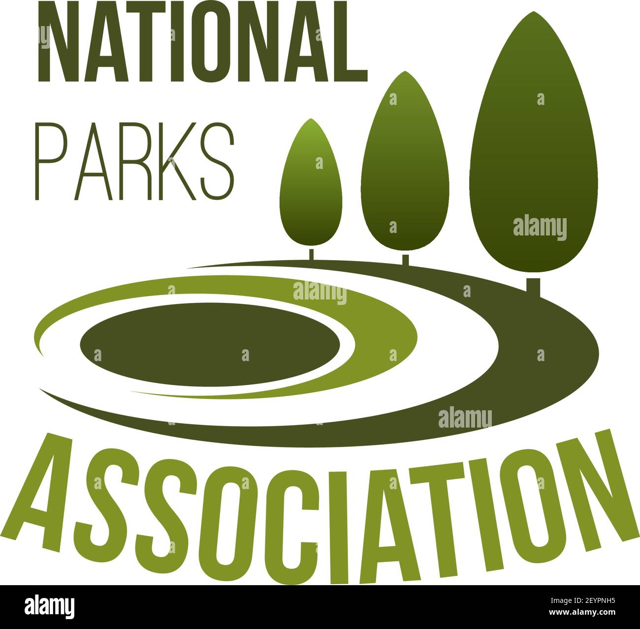 Association of national parks. Emblem for green national park, eco ...