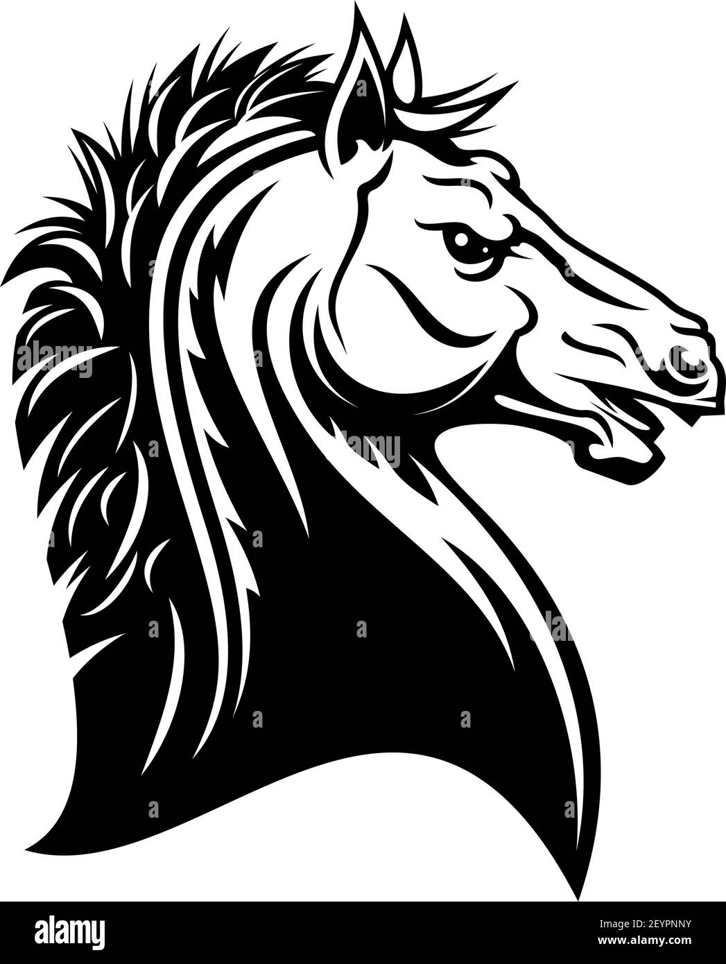 Heraldic horse head icon. Vector royal heraldry symbol of Pegasus ...