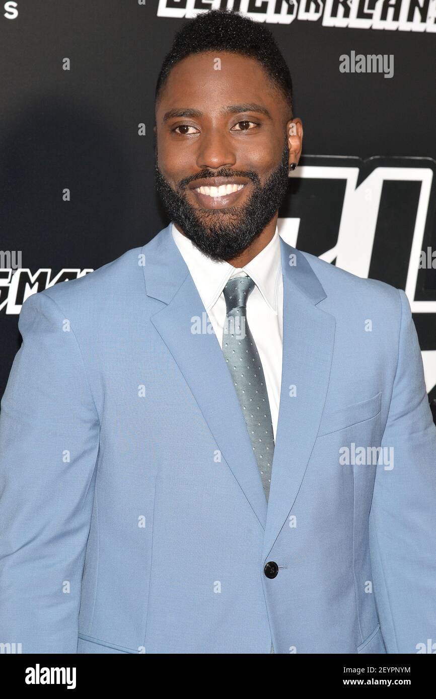 Actor John David Washington attends the 'BlacKkKlansman' New York ...
