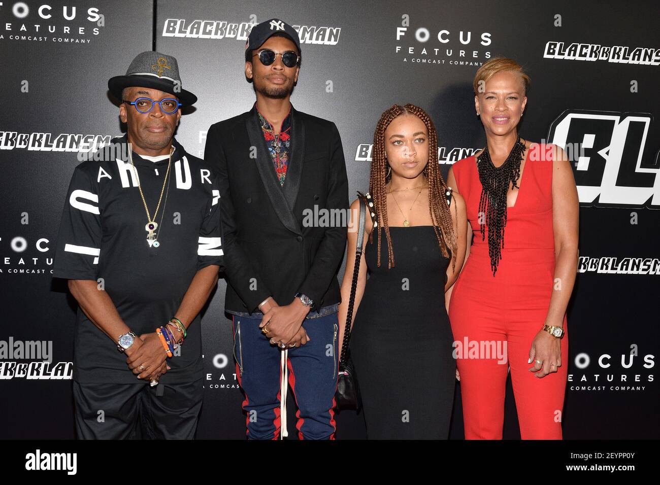 (L-R) Spike Lee, Jackson Lee, Satchel Lee and Tonya Lewis Lee attend ...